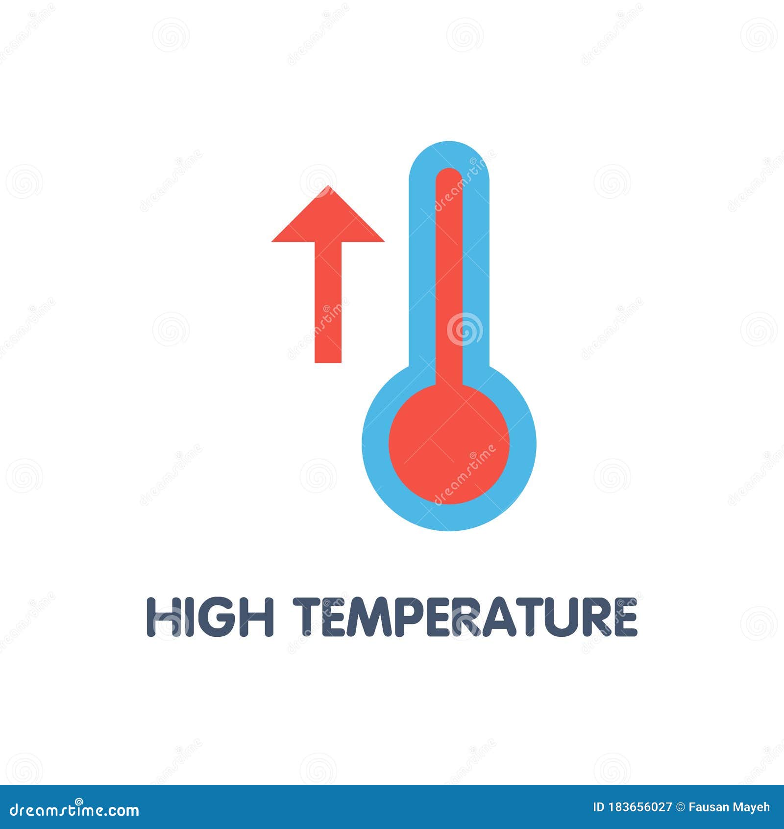 High Temperature Flat Icon Design Style Illustration on White ...