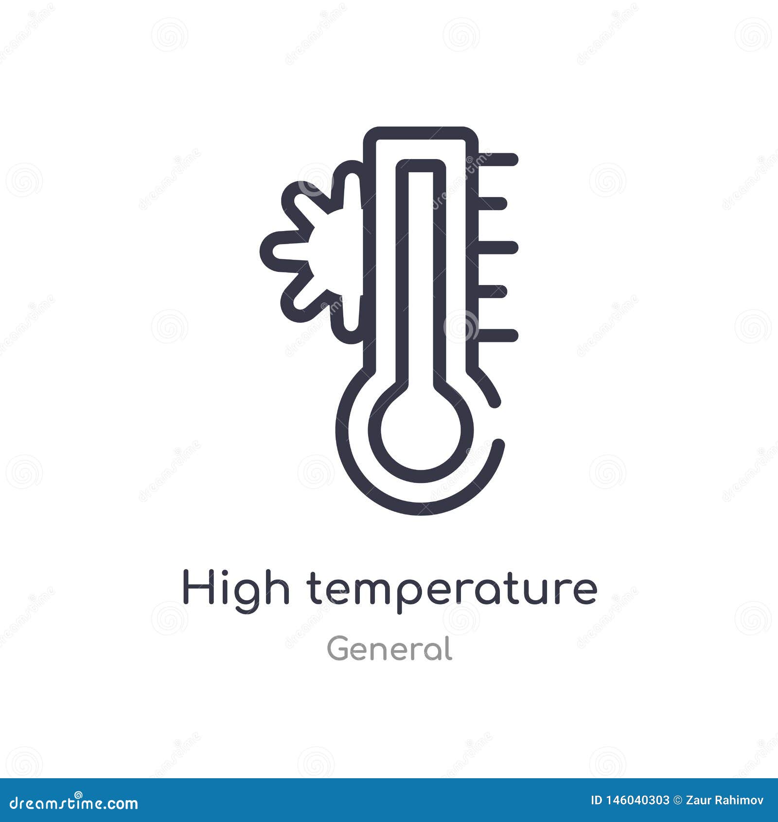 High Temperature Outline Icon. Isolated Line Vector Illustration from ...