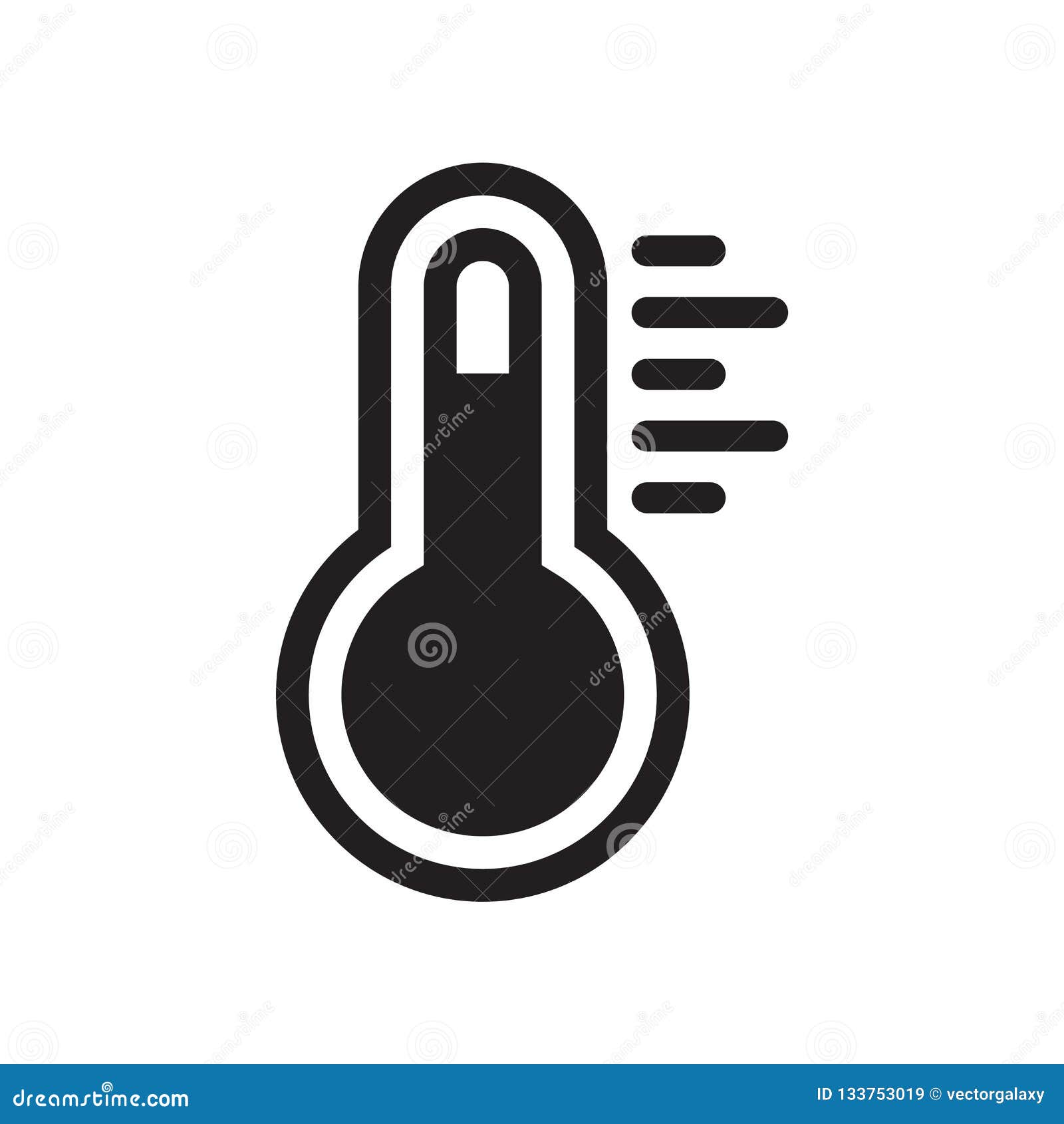 High Temperature on a Thermometer Icon Vector Isolated on White Stock ...