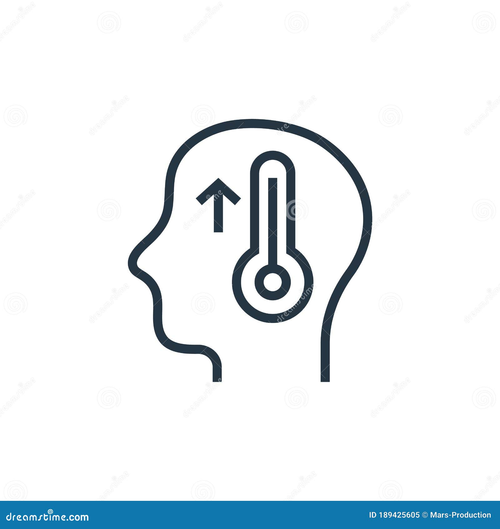 High Temperature Vector Icon Isolated on White Background. Outline ...