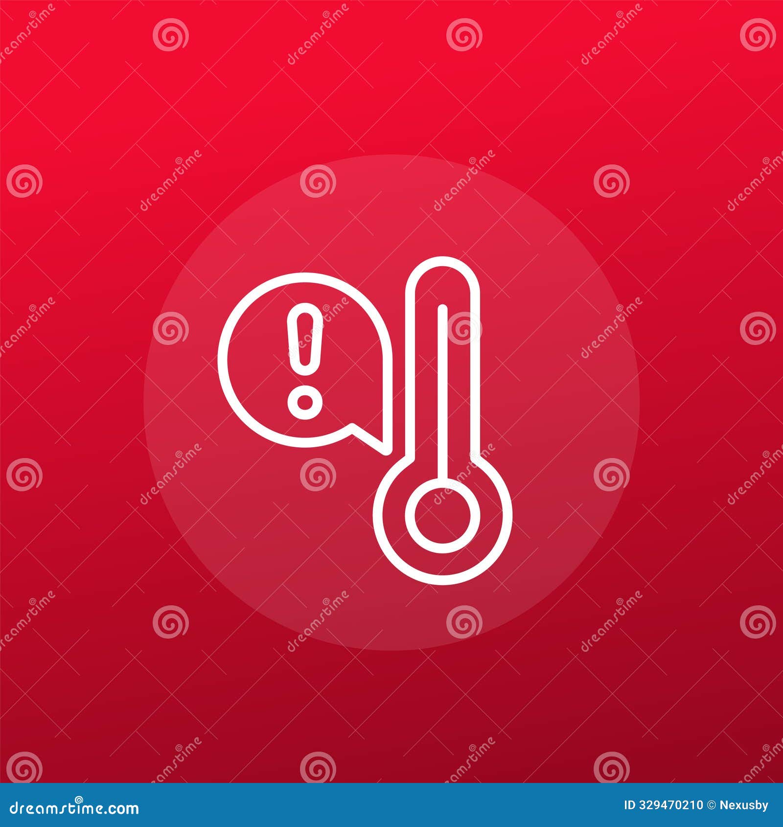 High Temperature Warning Icon in Line Design Stock Vector ...