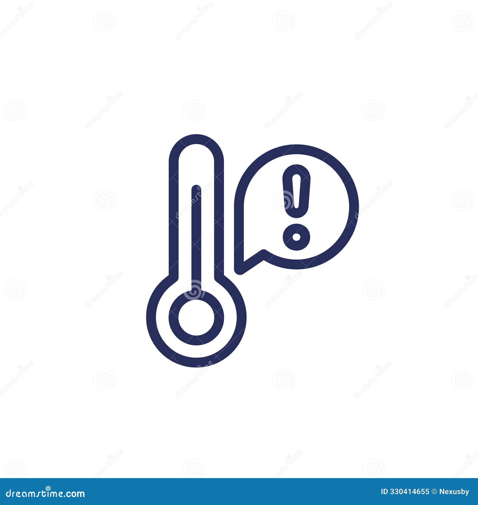 High Temperature Warning Icon, Line Vector Stock Illustration ...