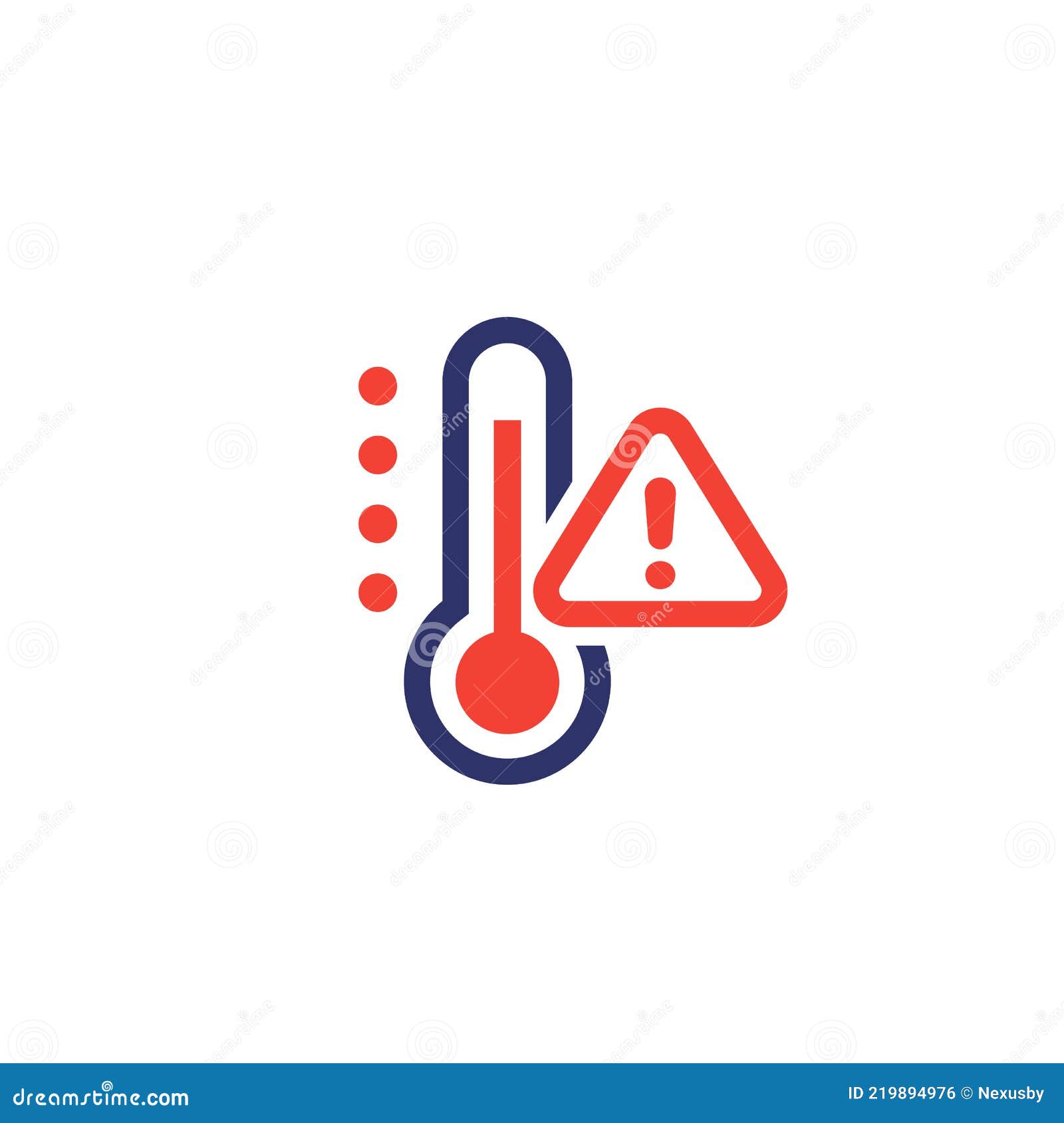High Temperature Warning Icon on White Stock Vector - Illustration of ...
