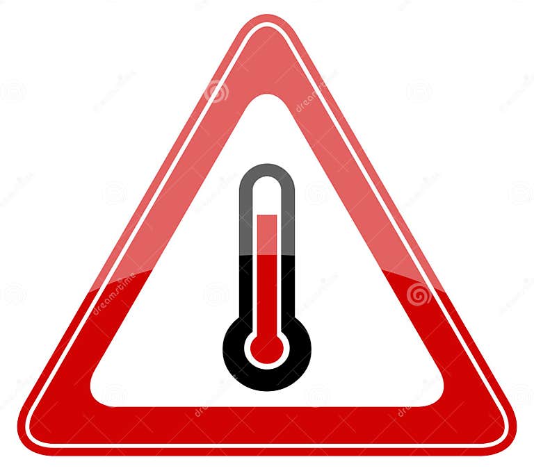 High Temperature Warning Sign Stock Vector - Illustration of rise, sign ...