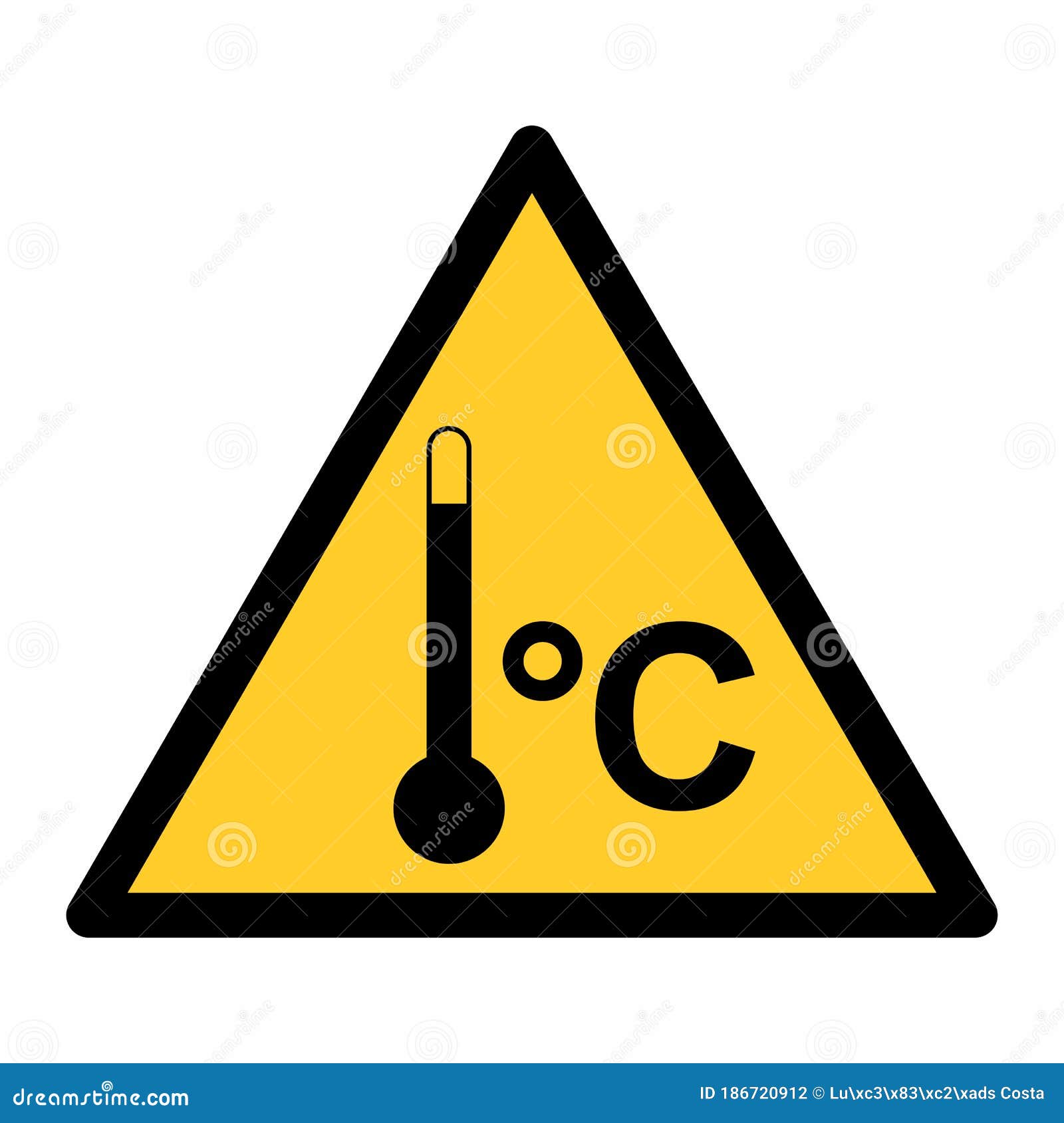 High Temperature Warning Sign Stock Illustration - Illustration of ...
