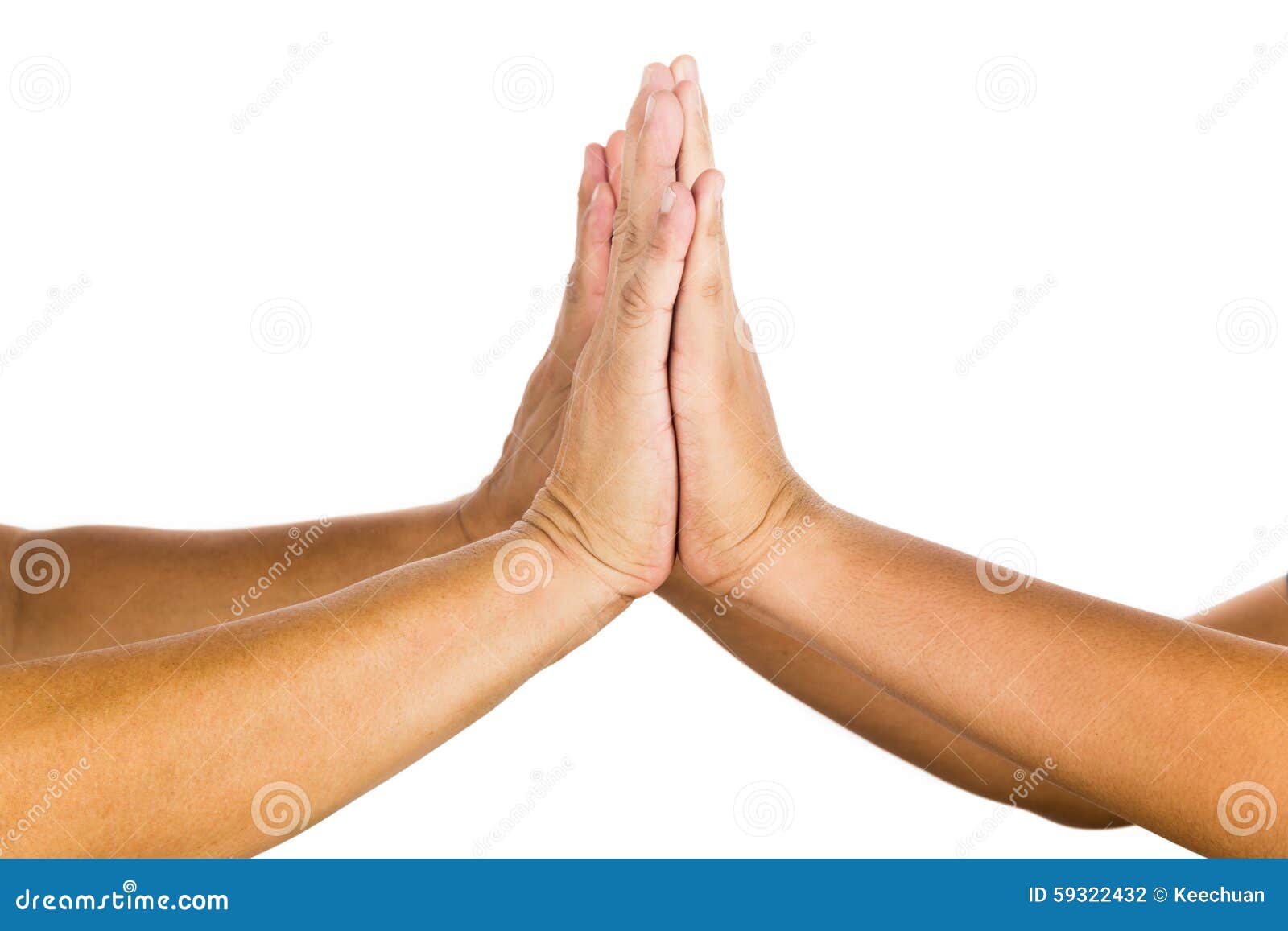 High-ten Gesture by Two Person Celebrating Achievement. Stock Photo ...