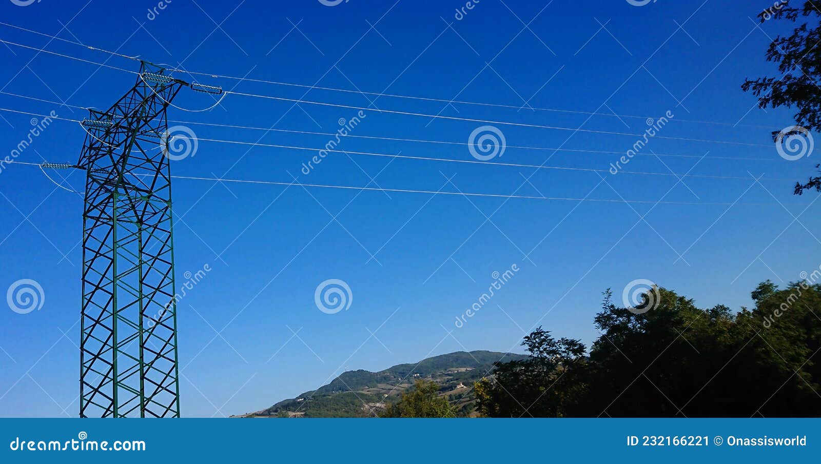 High Tension Electricity Wires on a Mast Stock Image - Image of wires ...