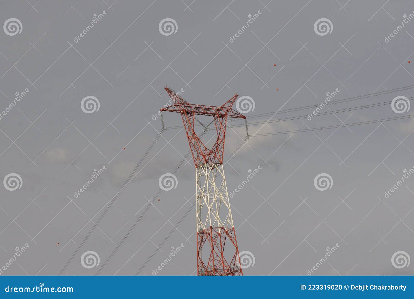 High Tension Power Cable Tower Stock Photo - Image of color, high ...