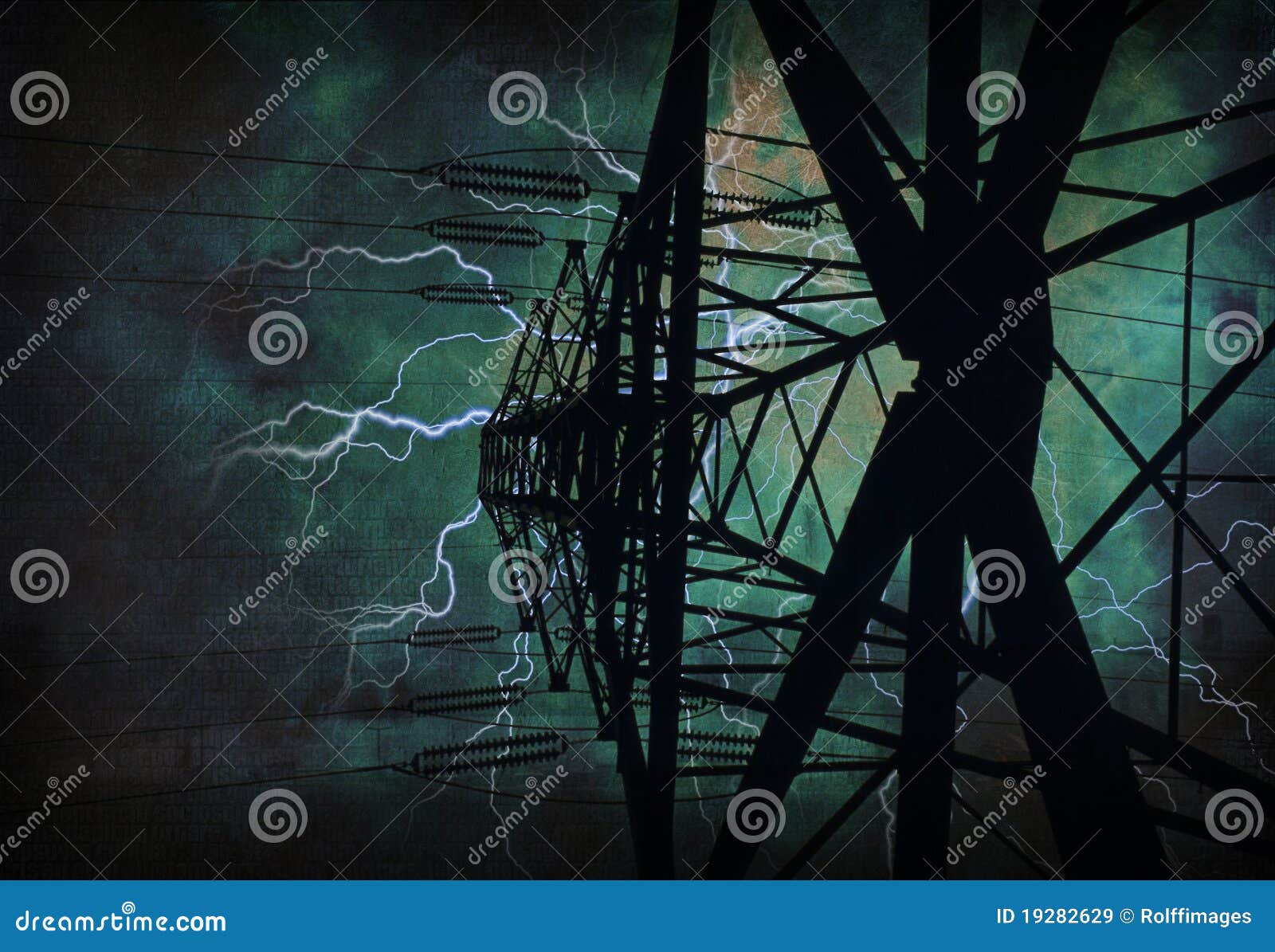 High tension power lines stock illustration. Illustration of serenity ...