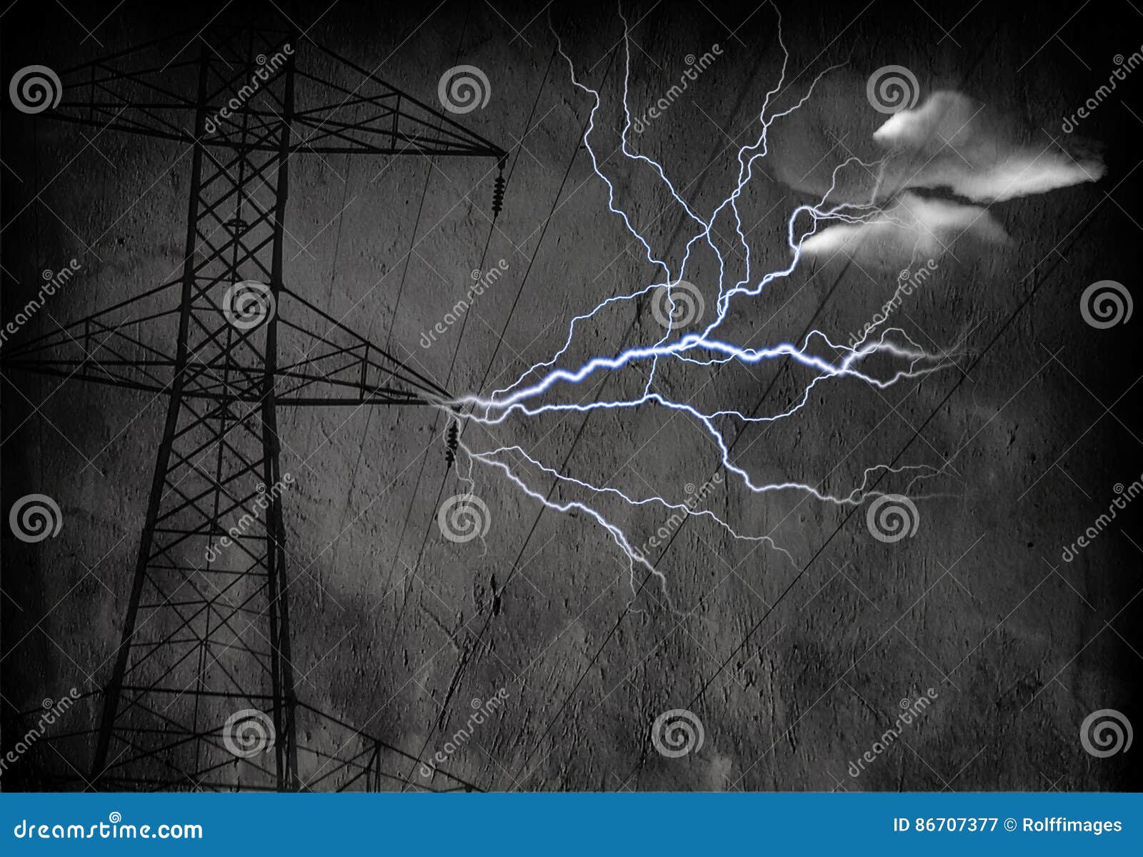 High Tension Power Lines stock illustration. Illustration of cables ...