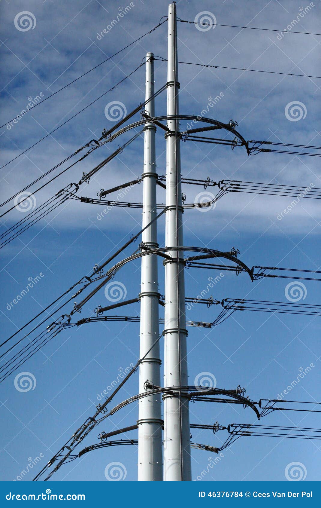 High tension pylons stock photo. Image of powerlines - 46376784