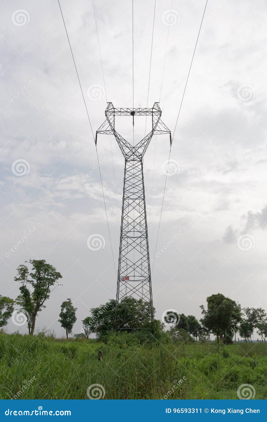 High tension wires stock image. Image of tower, electricity - 96593311