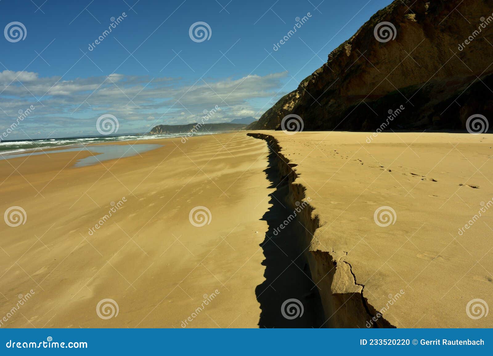 A High Tide Ridge Line on the Beach Stock Photo - Image of coastline ...