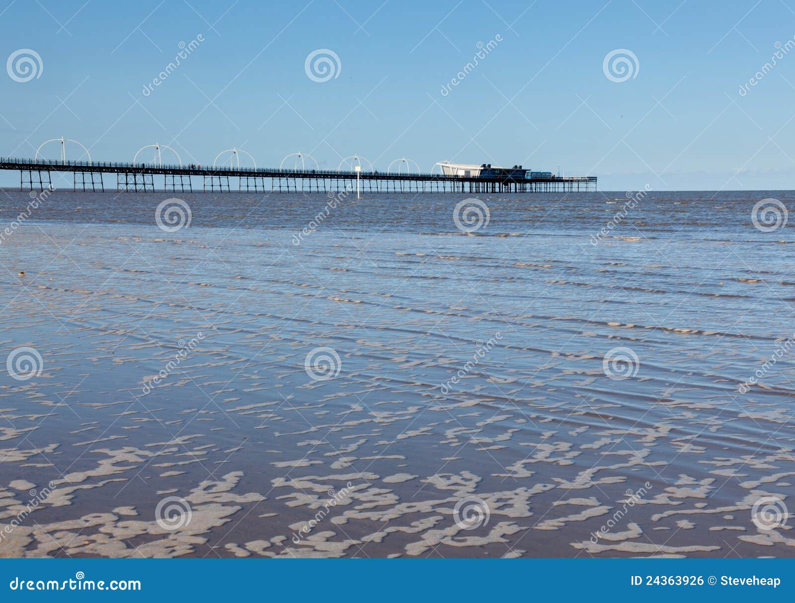 High Tide at Southport Pier in England Stock Photo - Image of outdoor ...