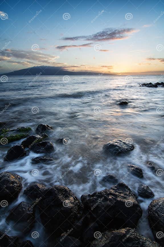 High Tide Sunset stock image. Image of pacific, travel - 4920709