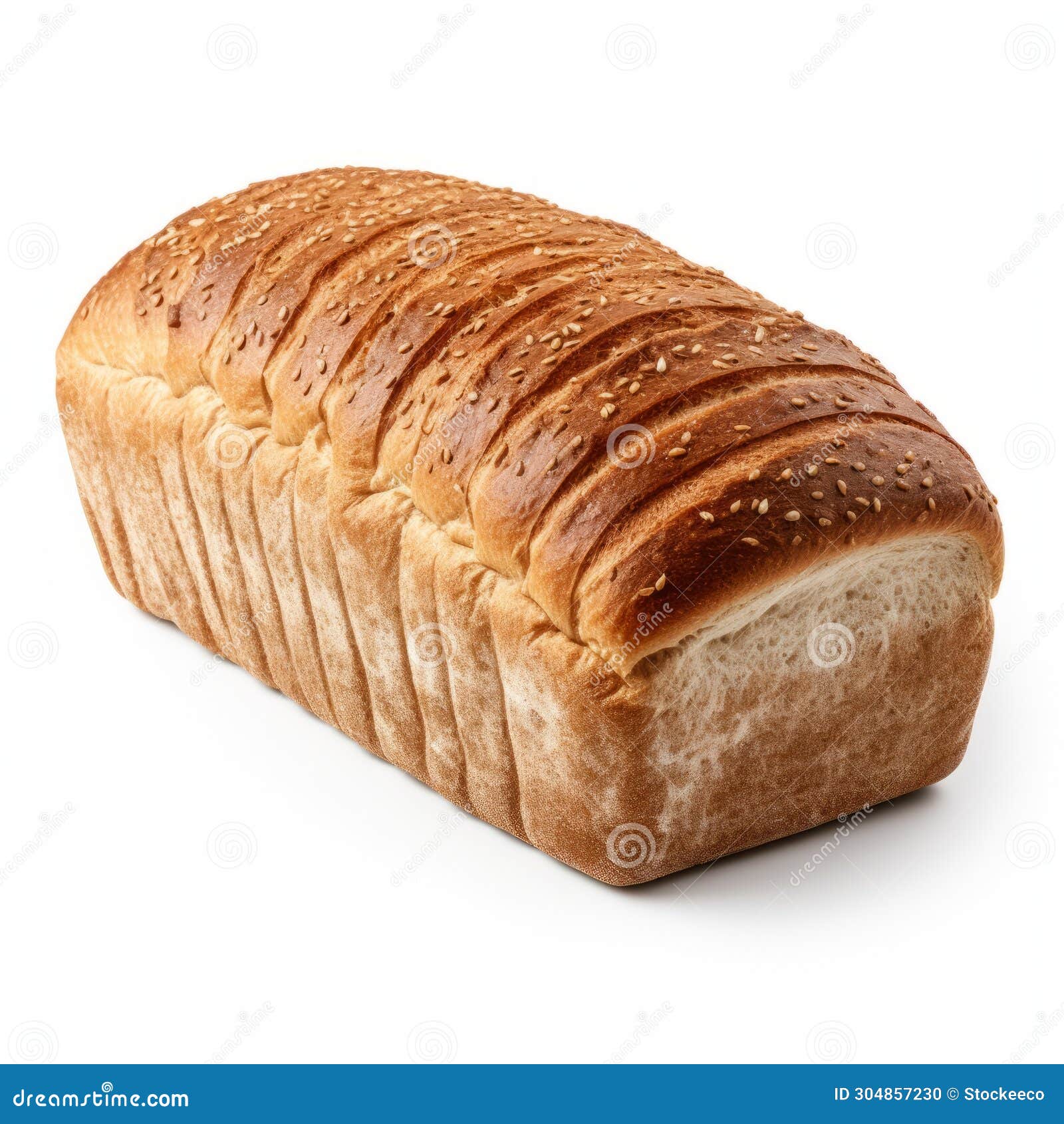 High Tonal Range Bread Loaf on White Background Stock Illustration ...