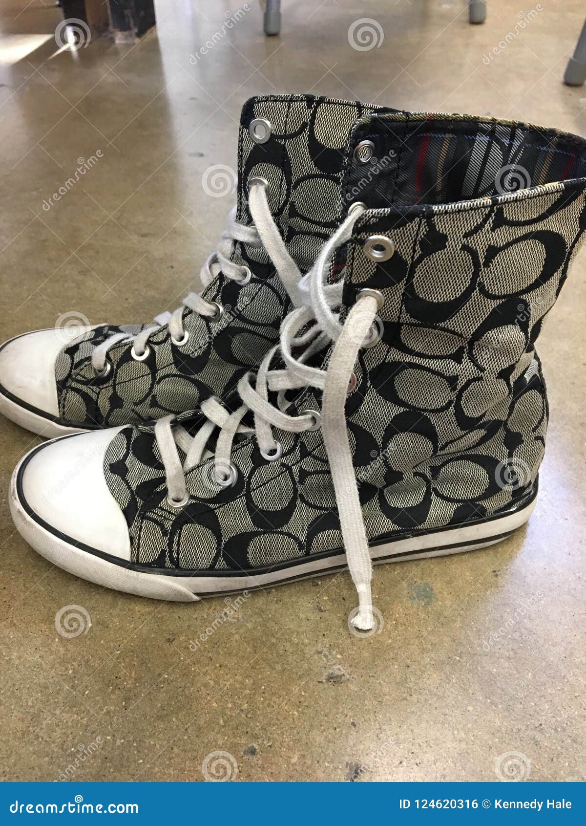 Coach patterned shoes stock photo. Image of high, patterned - 124620316