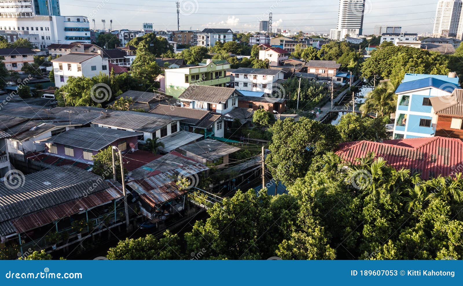 High Top View of Community Village Stock Image - Image of village, view ...