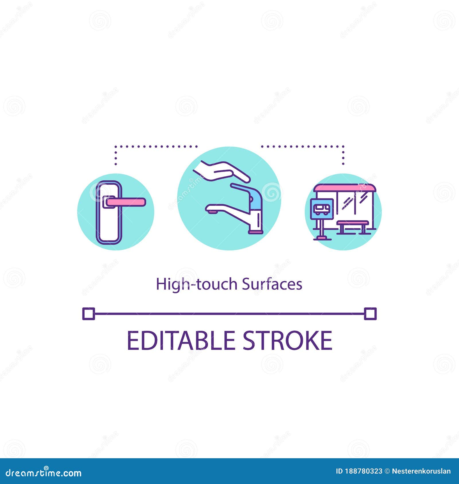 High-touch Surface Concept Icon Stock Vector - Illustration of linear ...