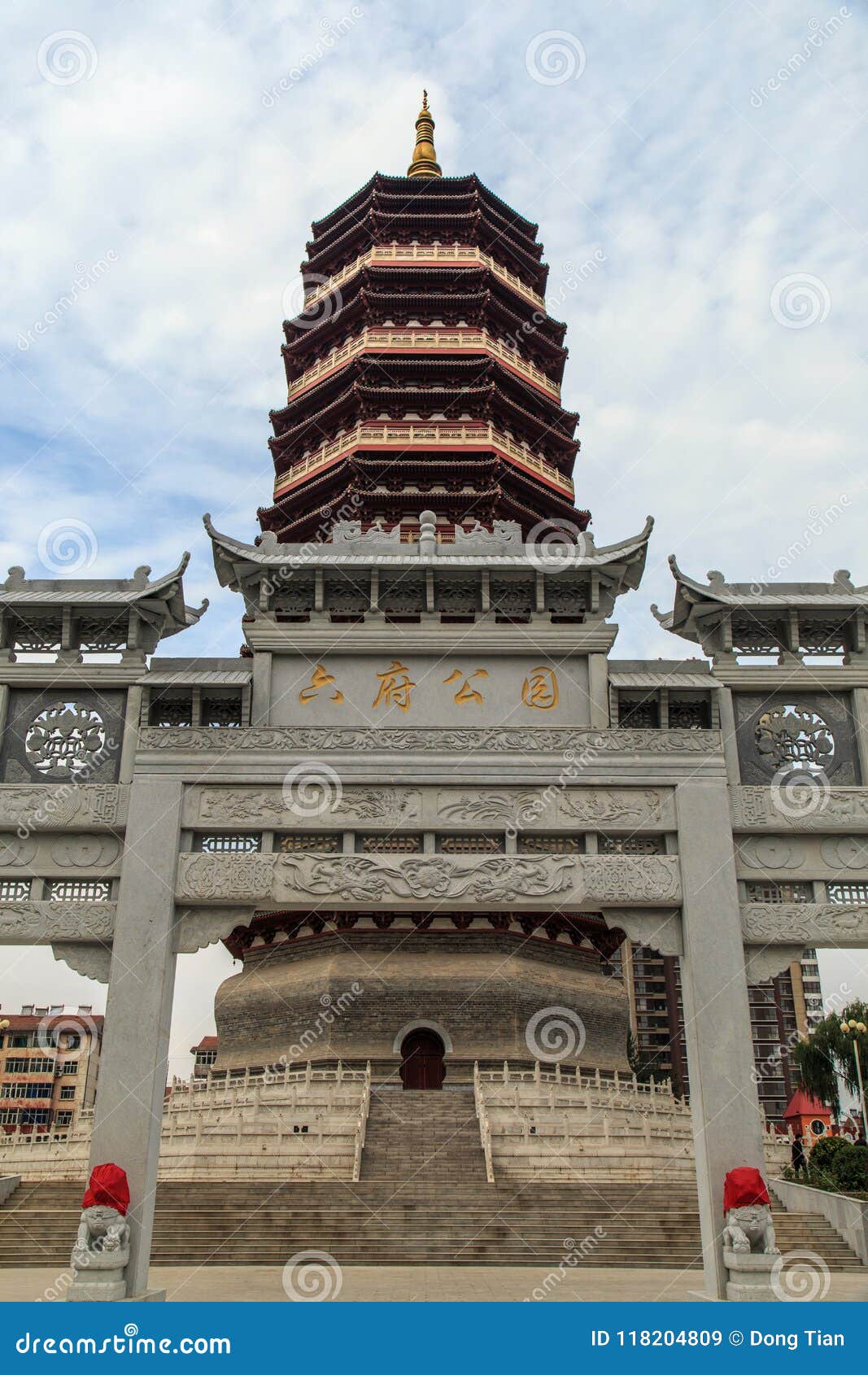 The high tower in the park stock image. Image of temple - 118204809