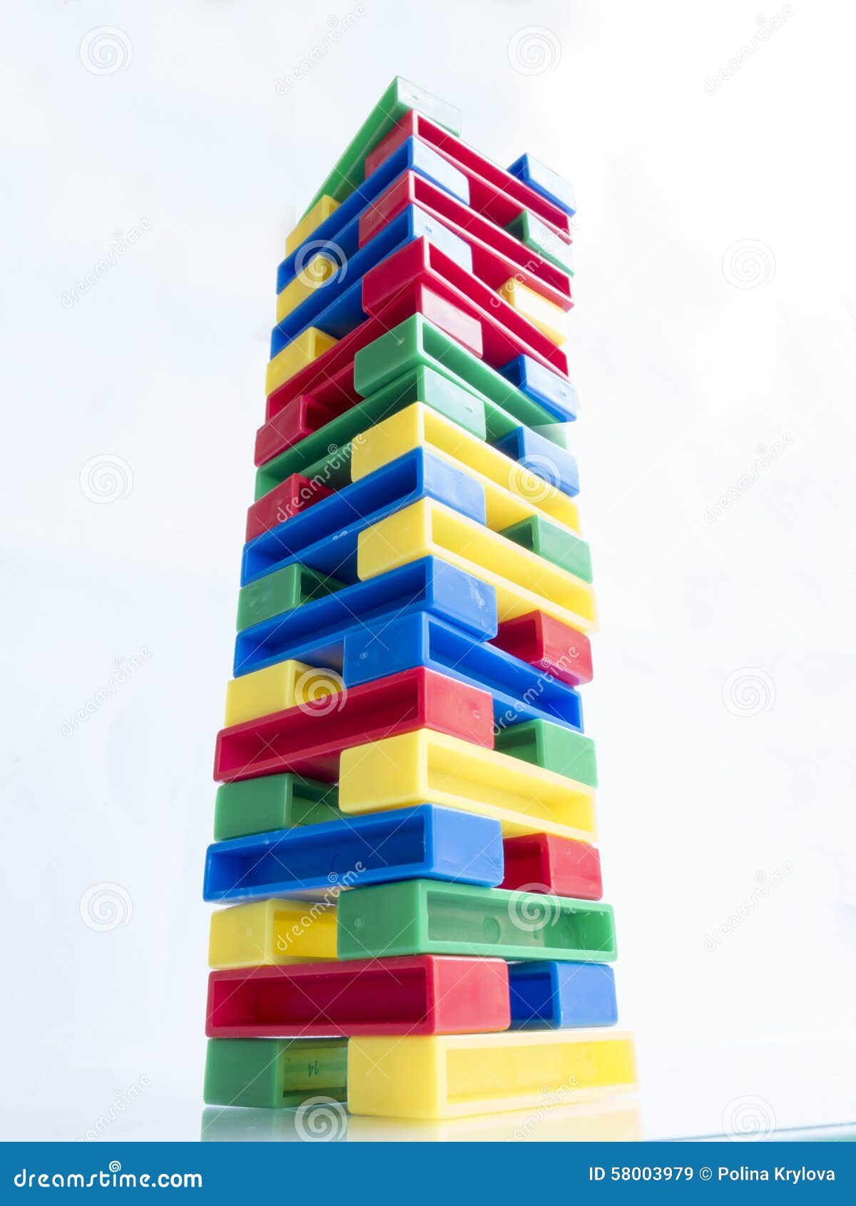 High Toy Tower of Colored Blocks Stock Image - Image of leisure, cube ...