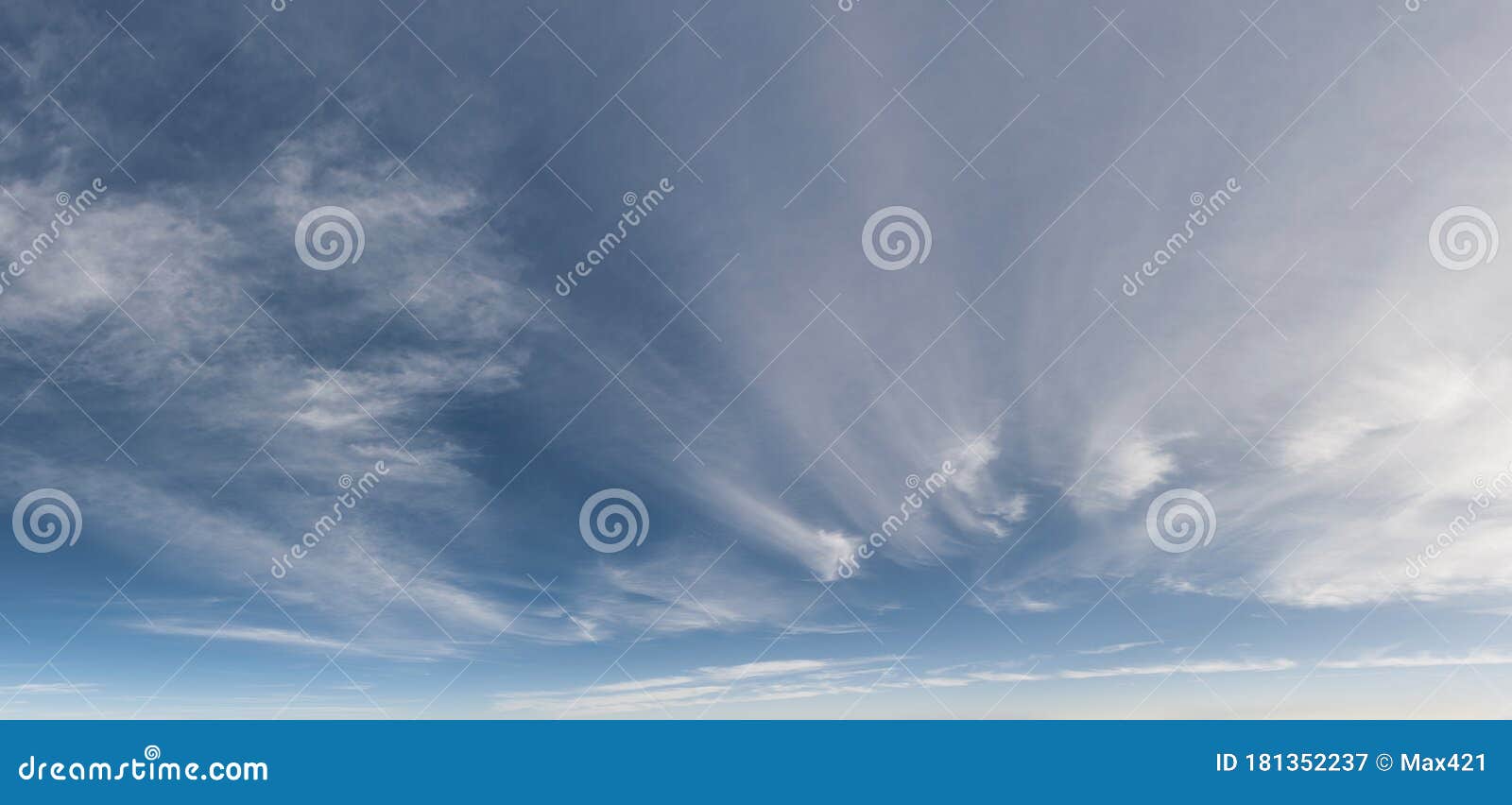 High Velocity Streaky Wind Formed Clouds Panorama Stock Image - Image ...