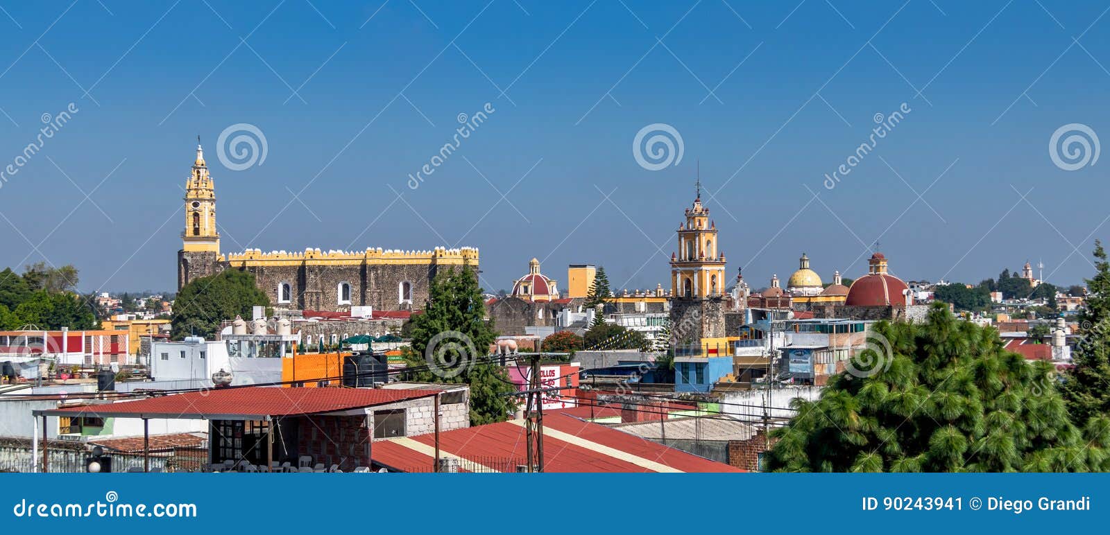 High View of Cholula City - Cholula, Puebla, Mexico Editorial Photo ...