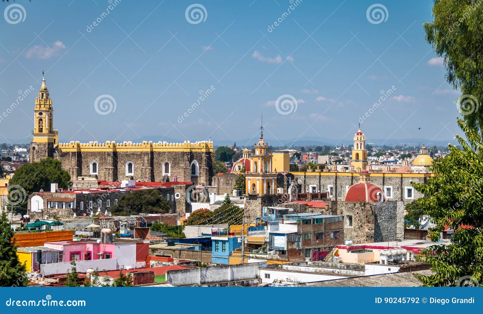 High View of Cholula City - Cholula, Puebla, Mexico Stock Photo - Image ...