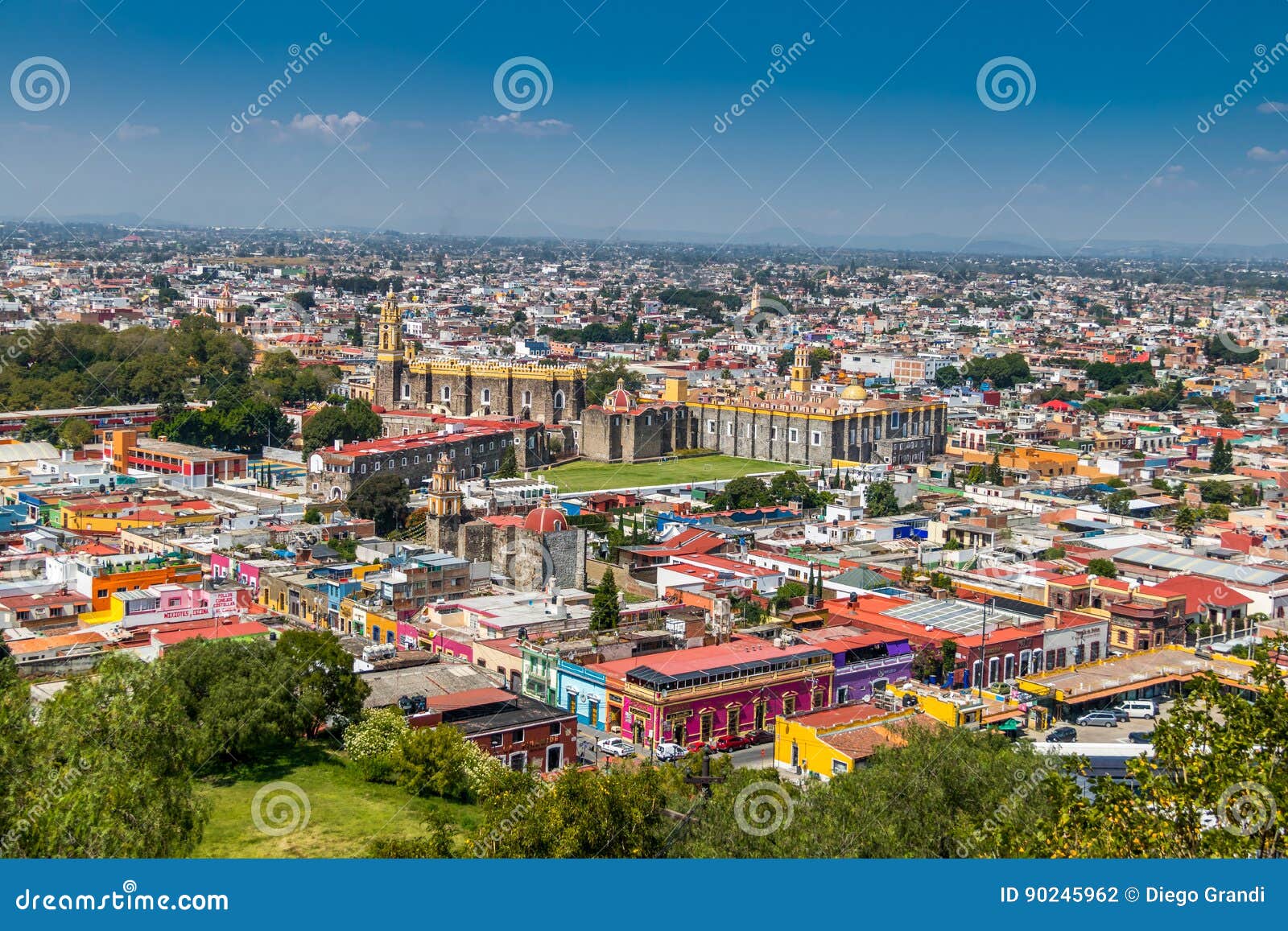 High View of Cholula City - Cholula, Puebla, Mexico Editorial ...