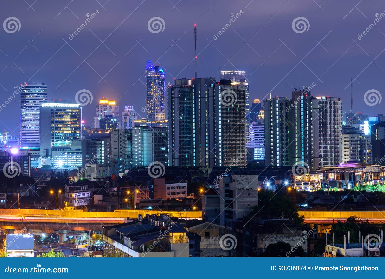 High view of city stock photo. Image of thailand, skyscraper - 93736874