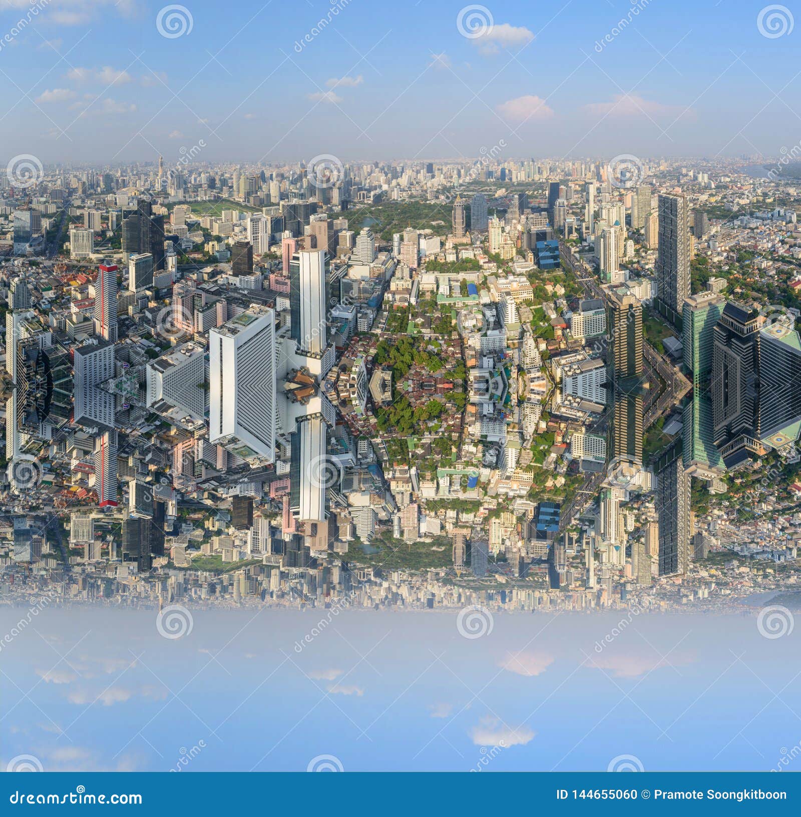High View of the City with Invert Side Stock Photo - Image of office ...
