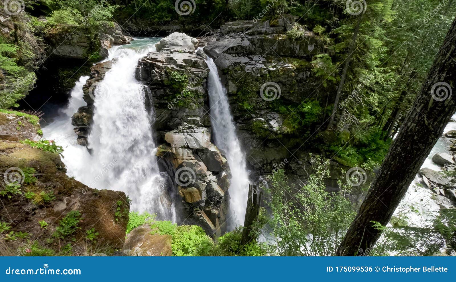 High View of Nooksack Falls in Washington State Stock Photo - Image of ...