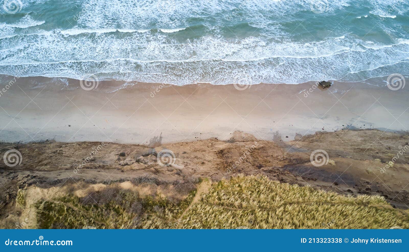 High View of the Ocean Waves and Sandy Beach Stock Photo - Image of ...