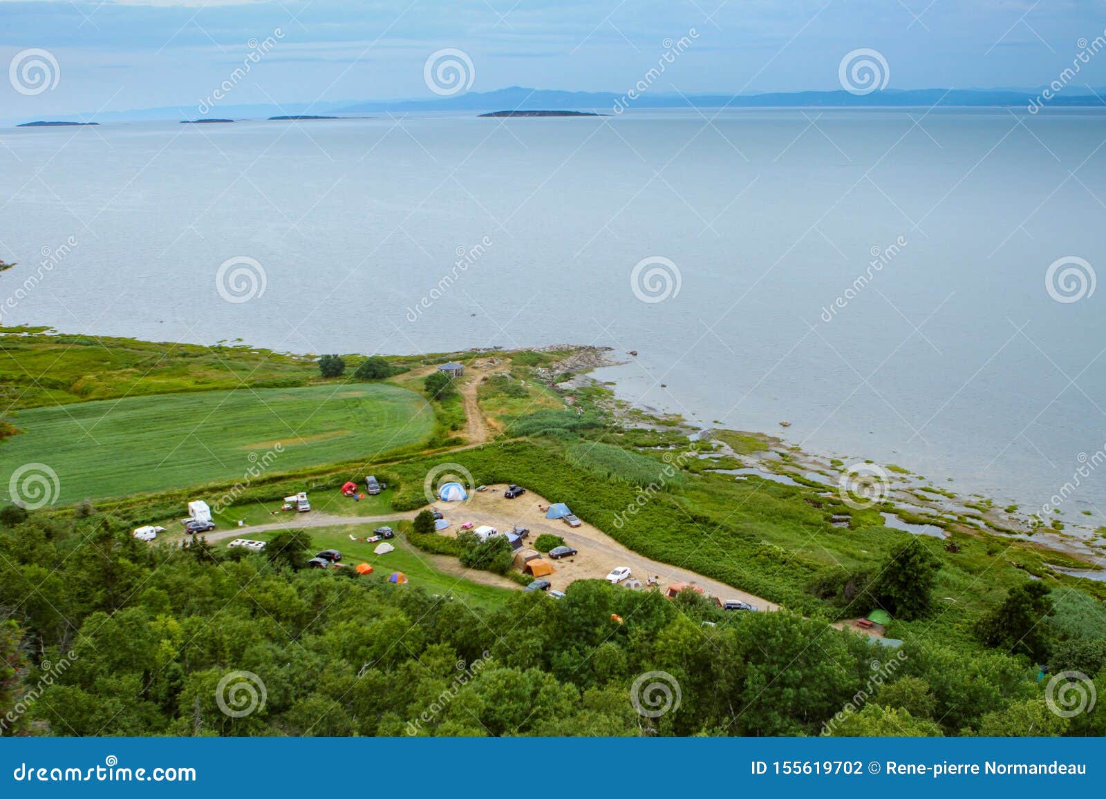Waterfront River View Point Stock Photo - Image of saintlaurent, tent ...