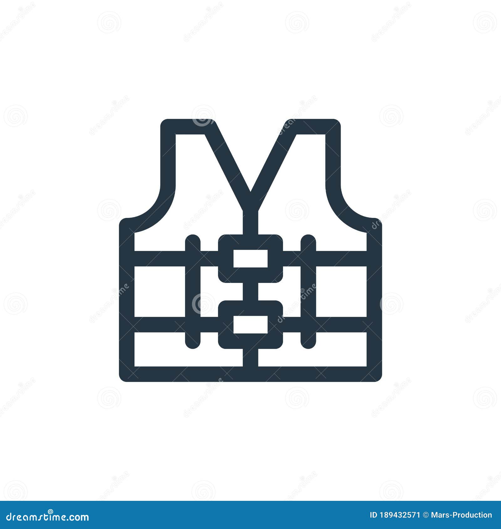 High Visibility Vest Vector Icon Isolated on White Background. Outline ...
