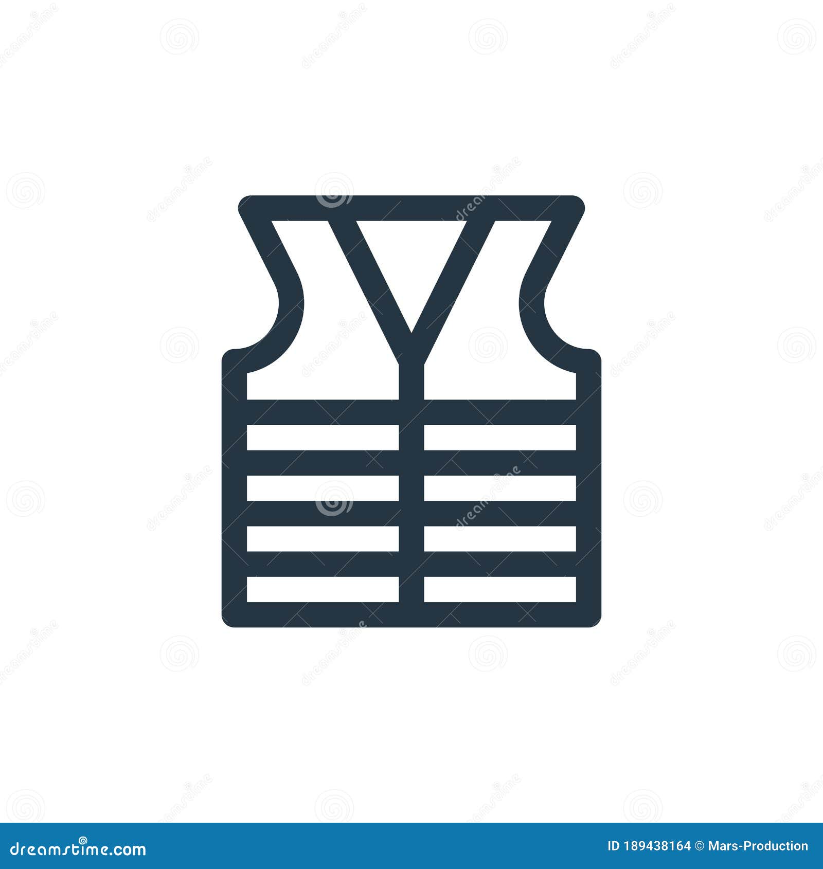 High Visibility Vest Vector Icon Isolated on White Background. Outline ...