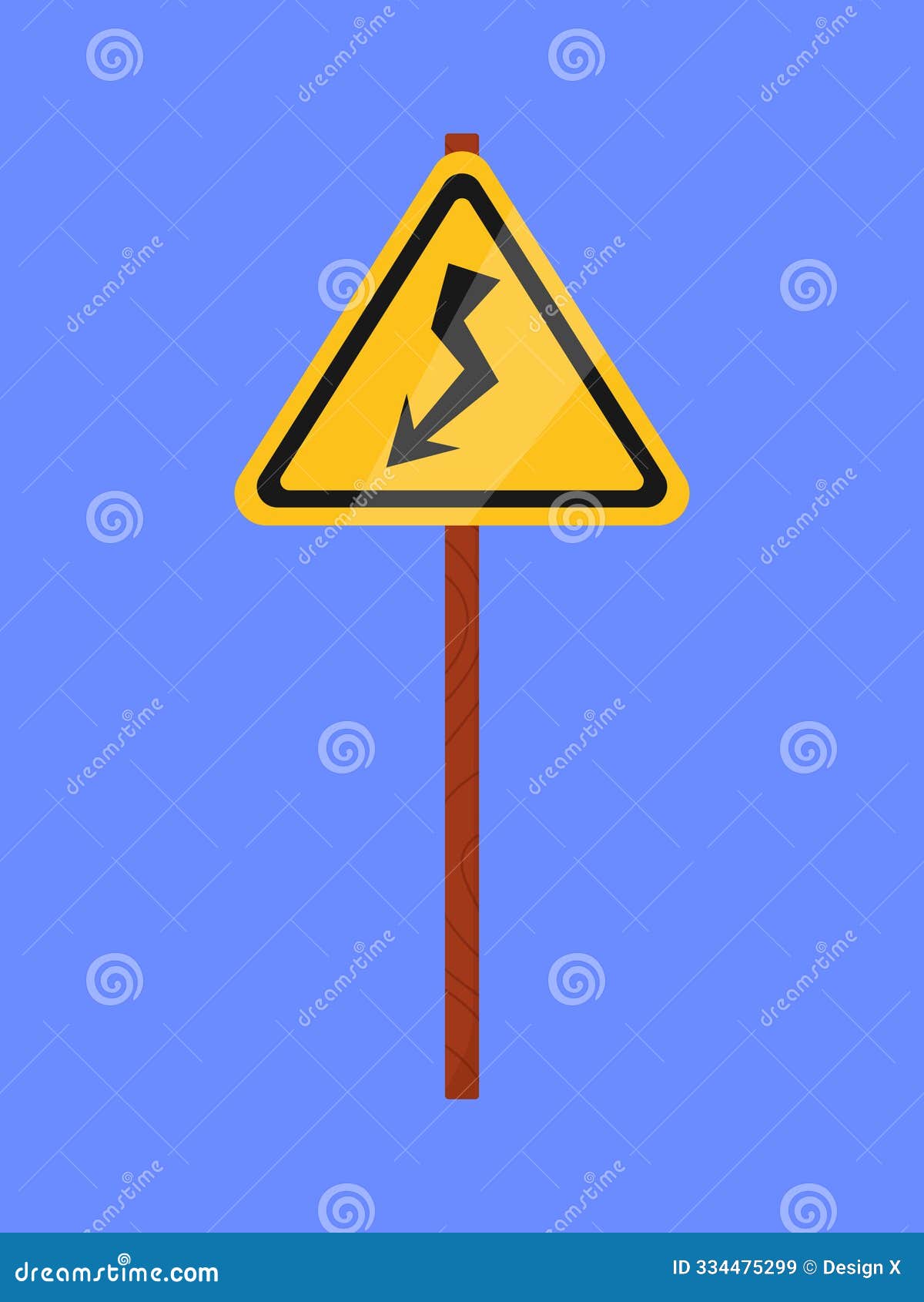 HIgh Volt Danger Street Sign Vector. Street Alert Danger Caution Sign ...