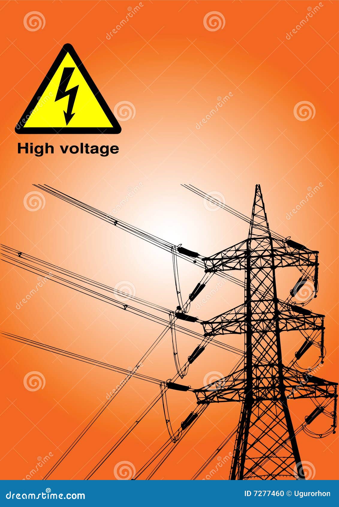 High Voltage stock vector. Illustration of computing, logo - 7277460