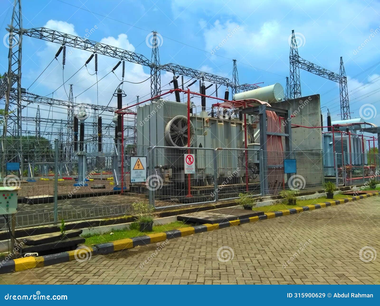 High Voltage Area of ??gas Power Plant Stock Image - Image of plant ...