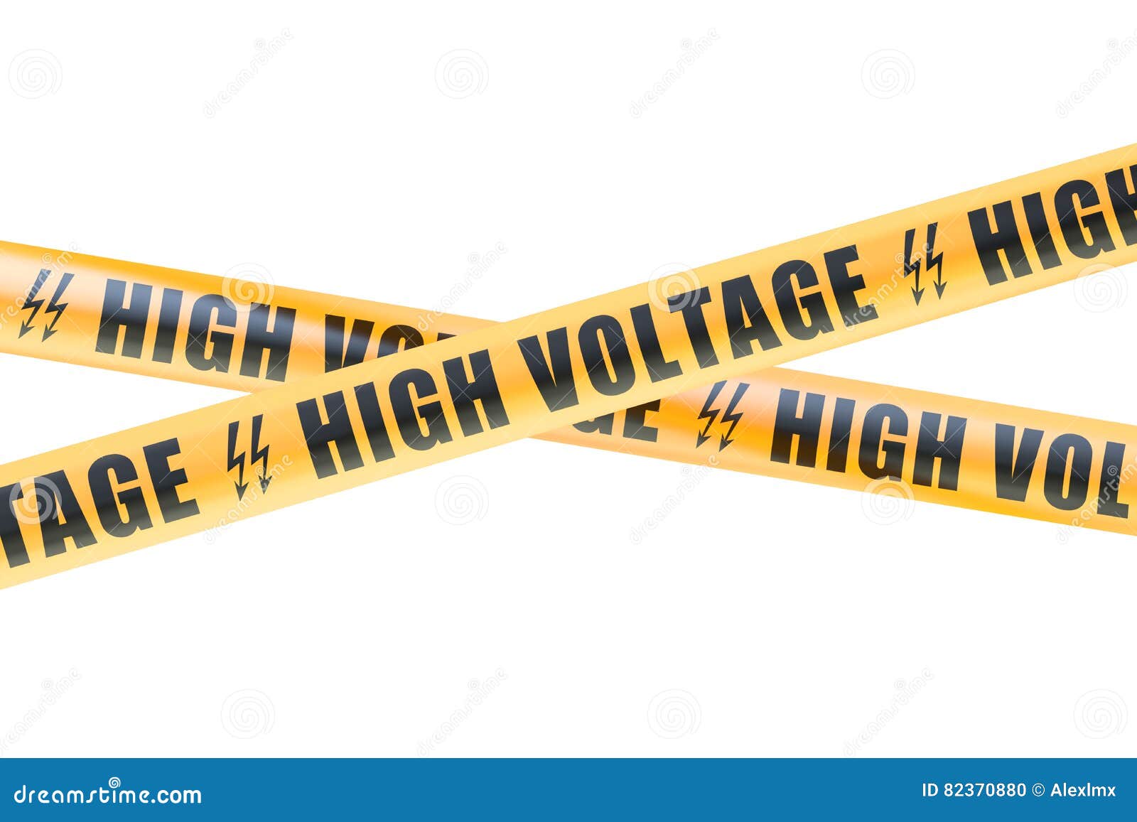 High Voltage Barrier Tapes, 3D Rendering Stock Illustration ...