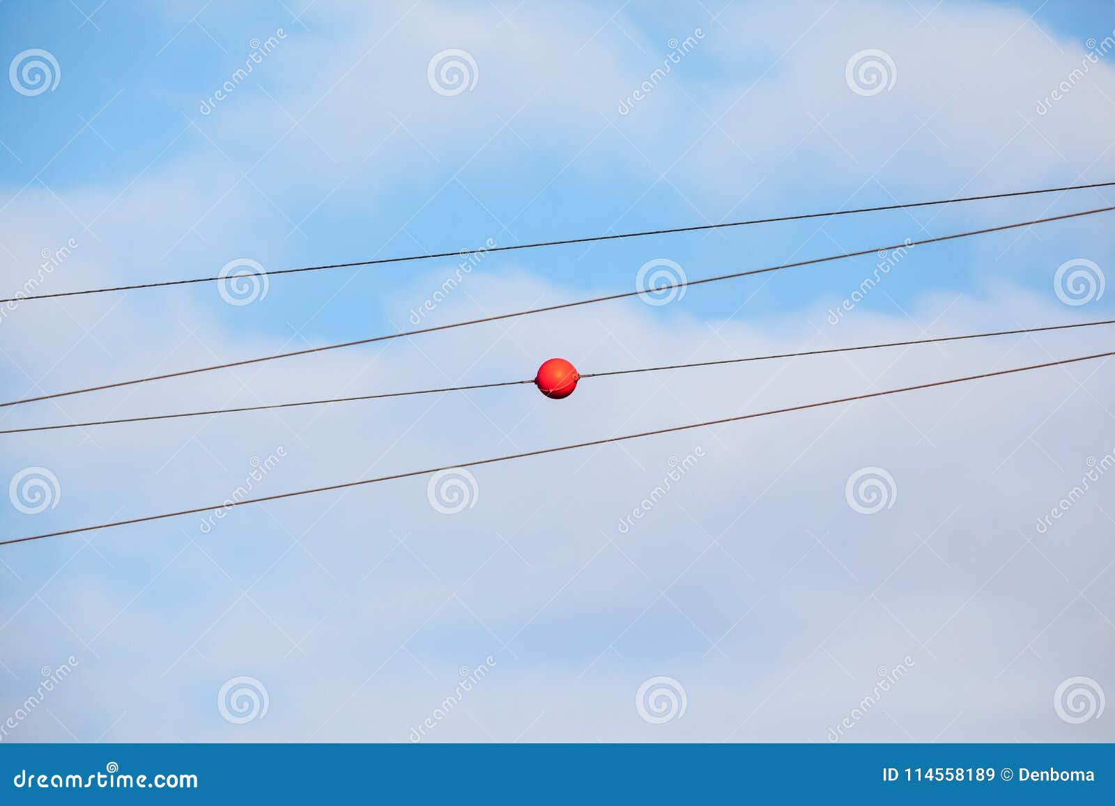 High Voltage Cable with a Ball Stock Image - Image of transmission ...