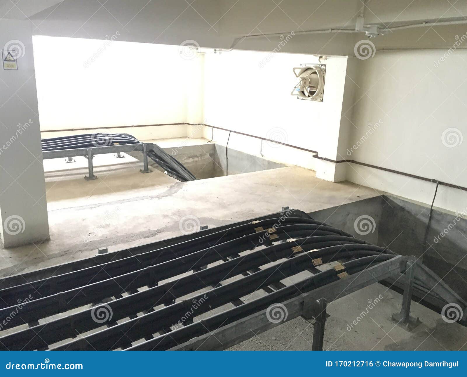 High Voltage Cable on Cable Ladder Stock Photo - Image of electricity ...