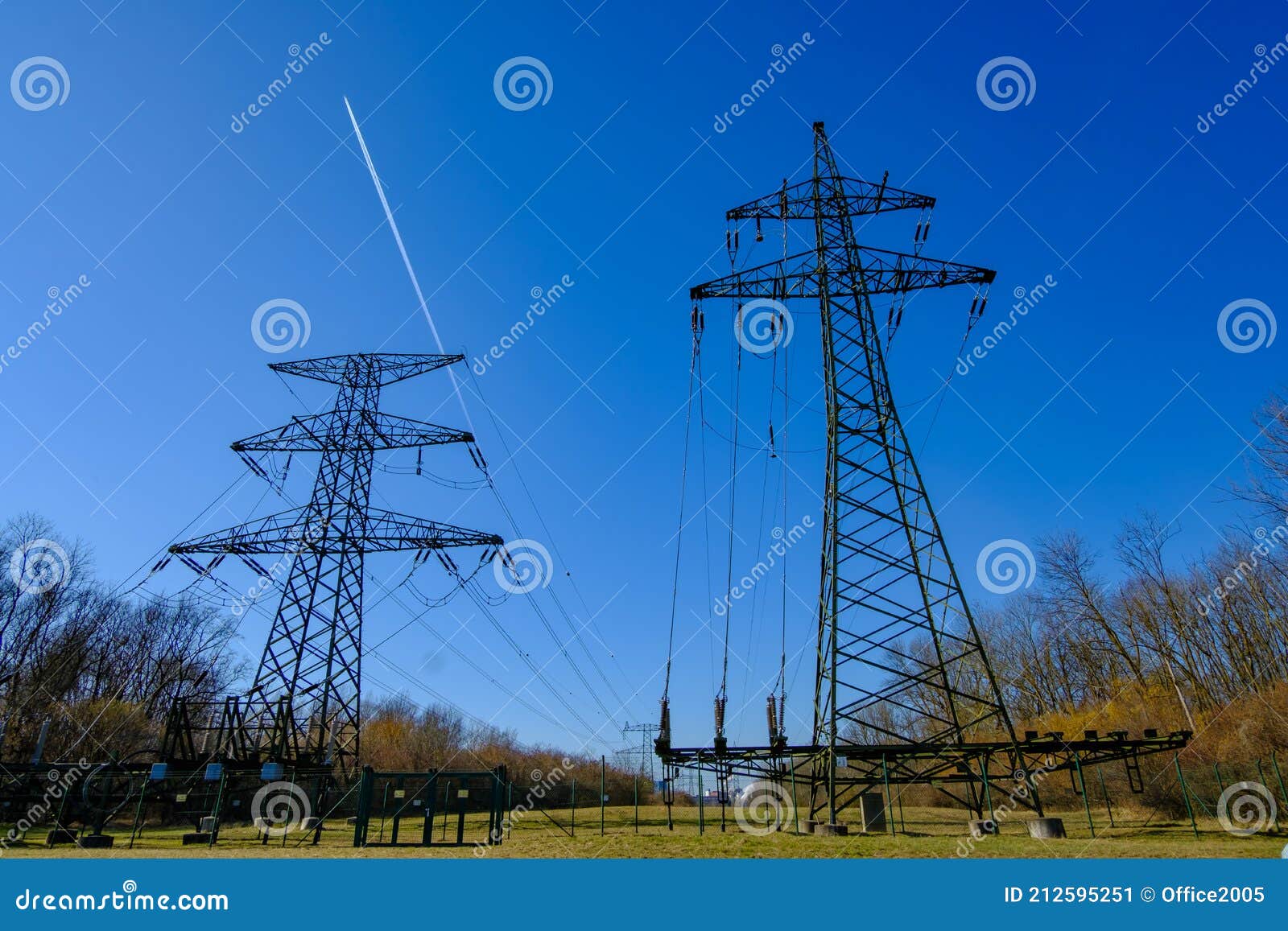 High voltage cable line stock image. Image of outdoor - 212595251