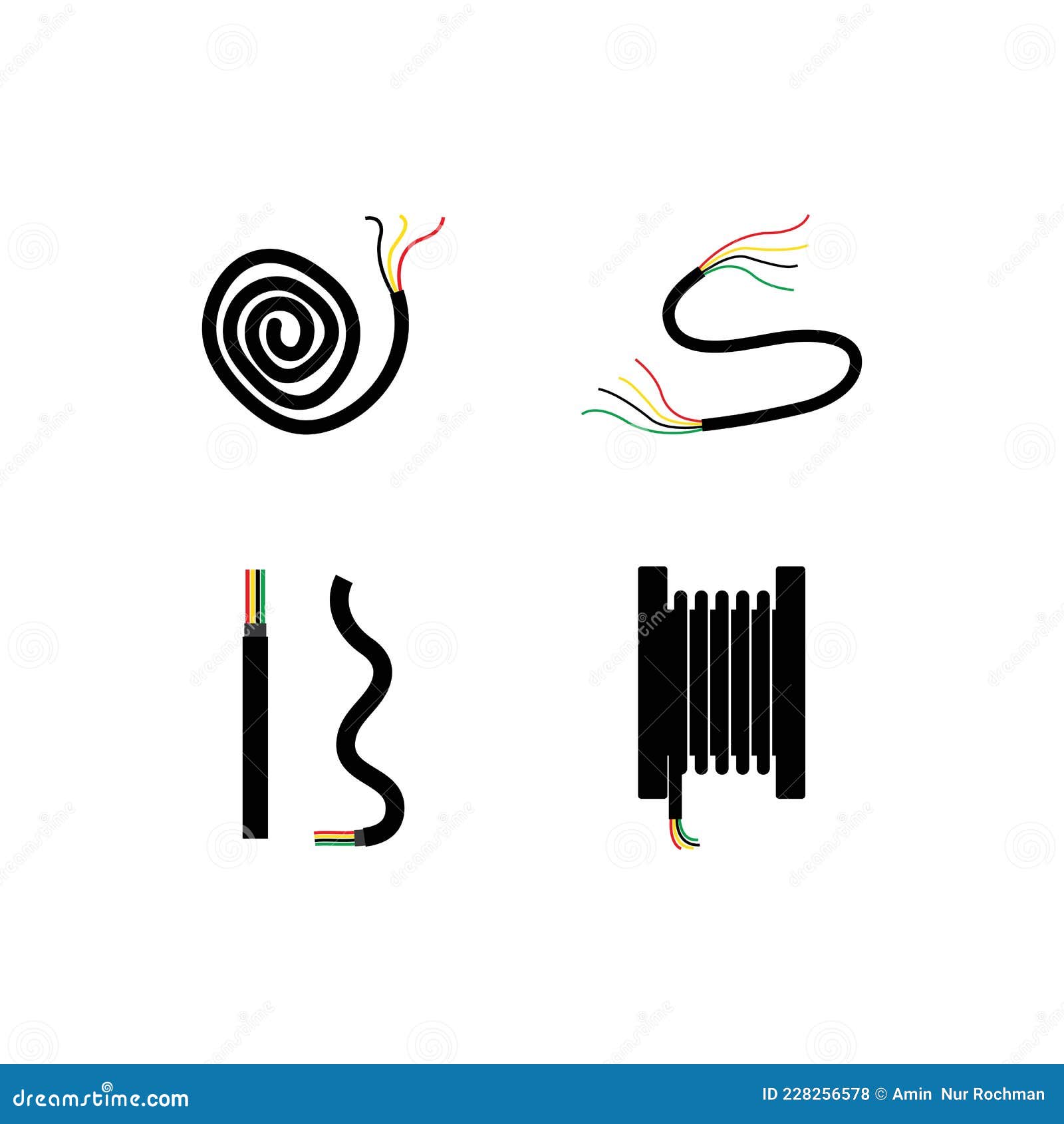 High Voltage Cable Logo Vector Template Illustration Design Stock ...