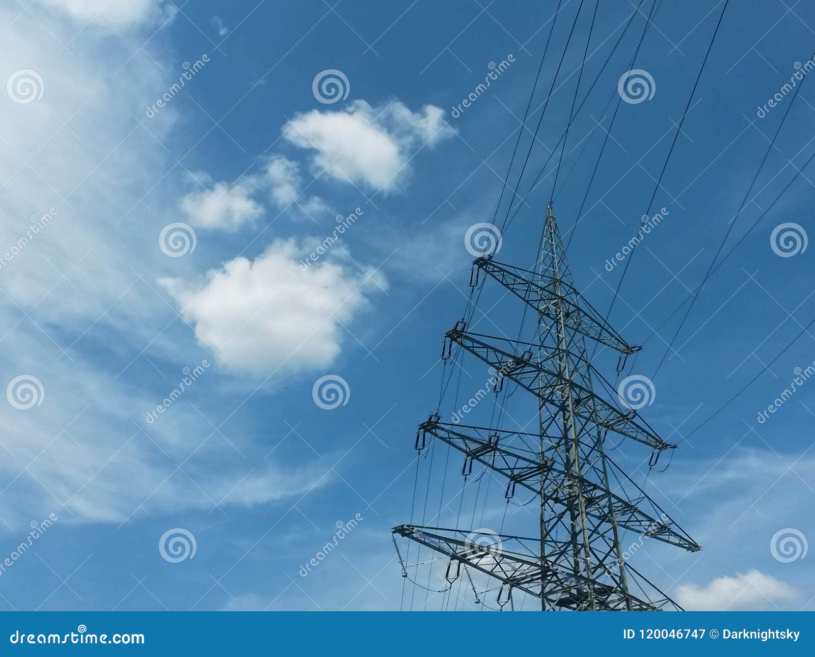 High Voltage cable pylon stock image. Image of energy - 120046747