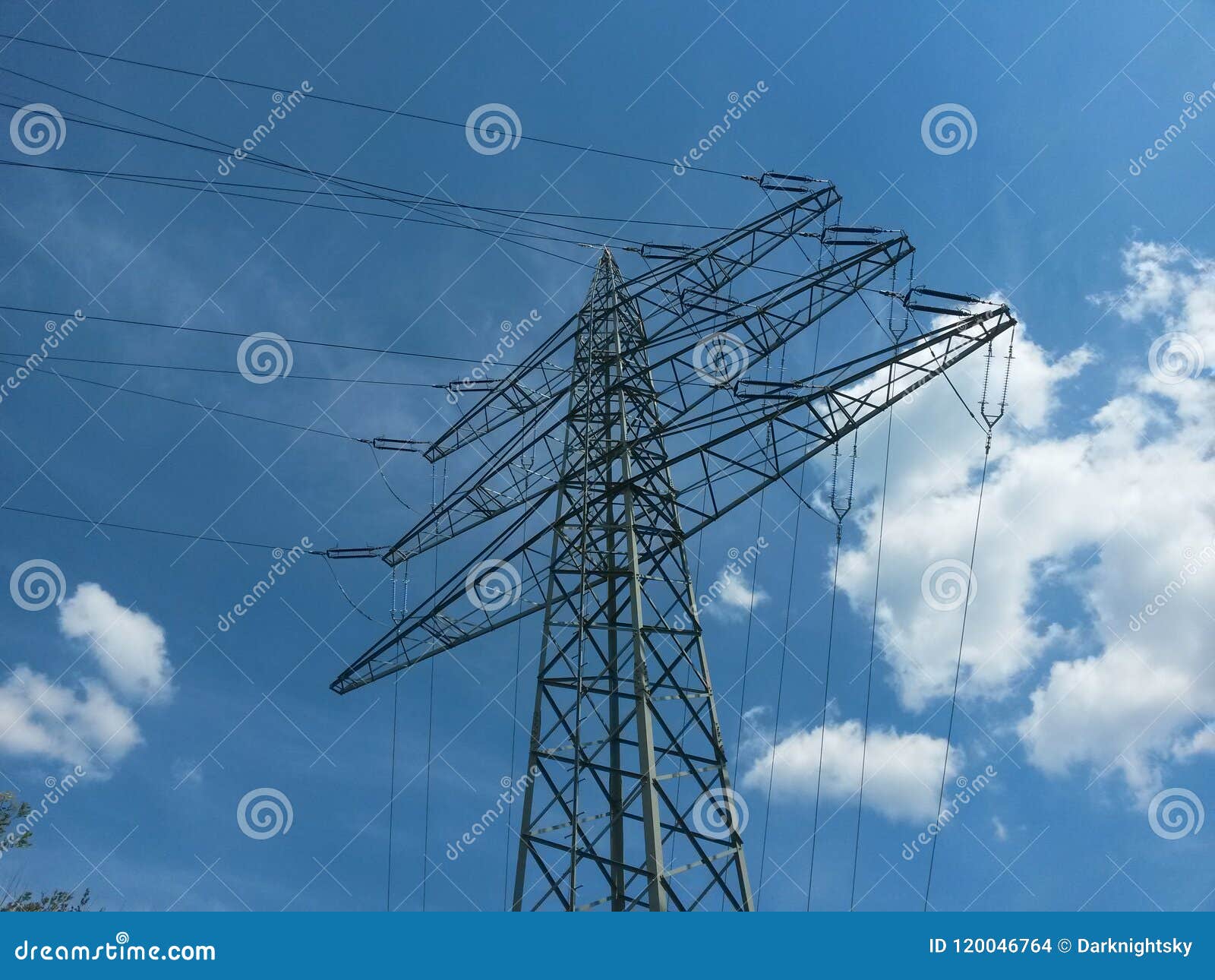 High Voltage cable pylon stock photo. Image of energetic - 120046764