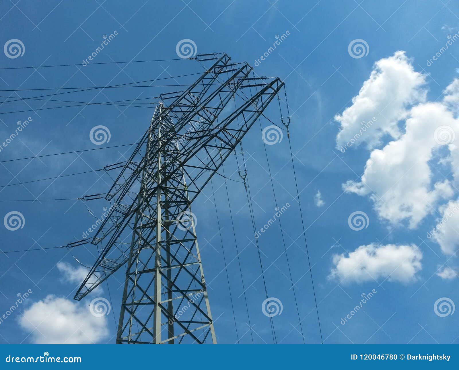High Voltage cable pylon stock photo. Image of high - 120046780