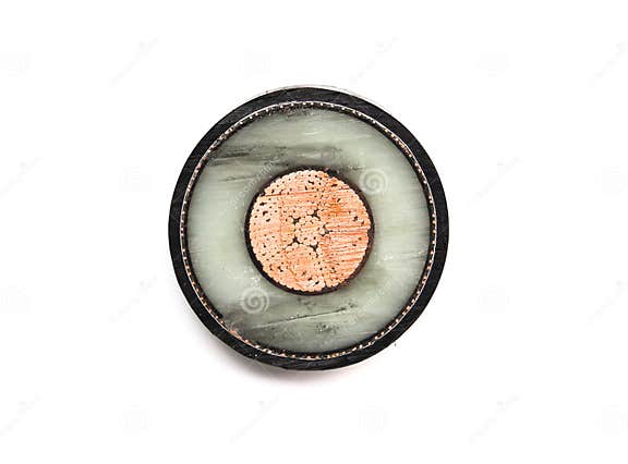 High Voltage Cable Round Large Slice Stock Image - Image of electricity ...