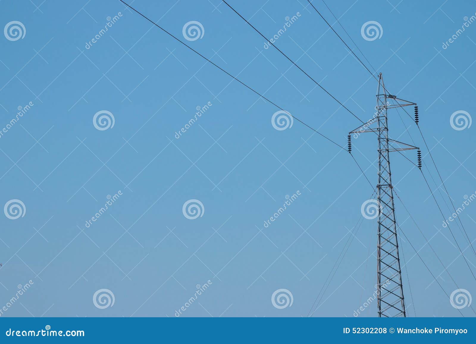 High voltage cable tower stock photo. Image of line, voltage - 52302208