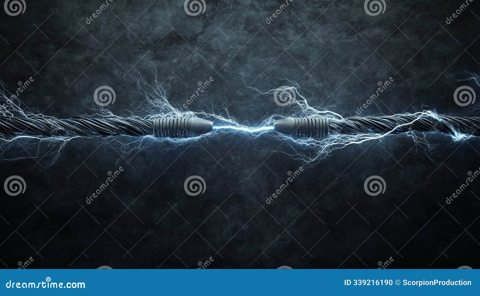 High-voltage Cables Sparking with Electricity in a Dramatic Close-up ...